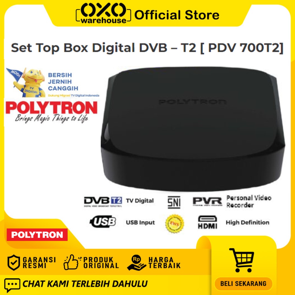 Jual Polytron STB DVB T2 700T2 Set Top Box TV Digital Garansi Resmi ...
