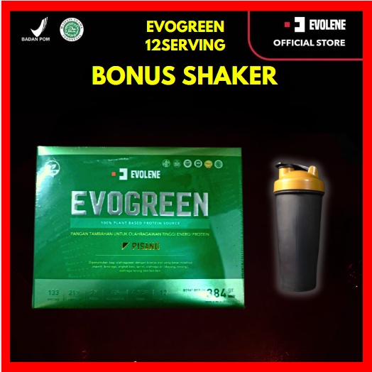 Jual EVOGREEN 1 BOX 12 SACHET PROTEIN EVOLENE PLANT VEGAN EVO GREEN ...