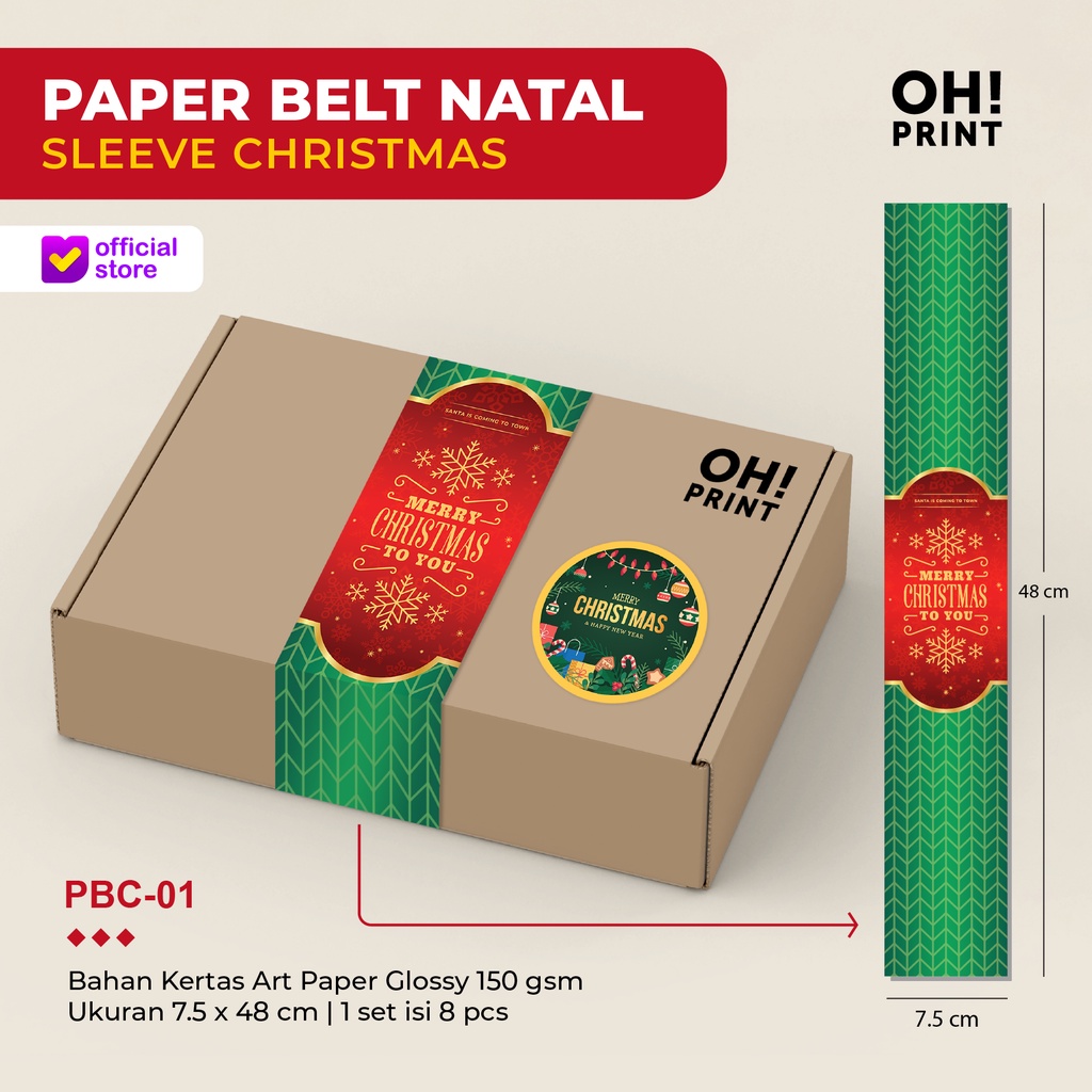 Jual 32 PCS Paper Belt Natal | Paper Sleeve Natal | Sabuk Box Natal ...