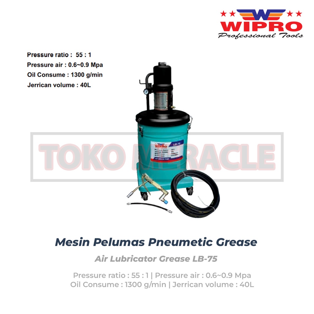 Jual WIPRO LB 75 Air Lubricator Grease - Mesin Pelumas Pneumatic Grease ...