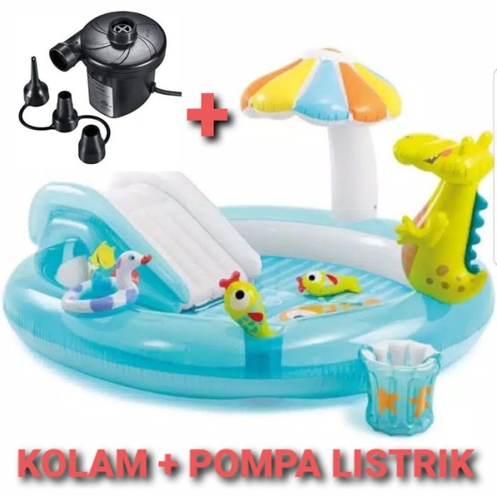 Jual Kolam Karet Intex Kolam Renang Anak Fantastic Aquarium Seluncur Perosotan | Shopee Indonesia