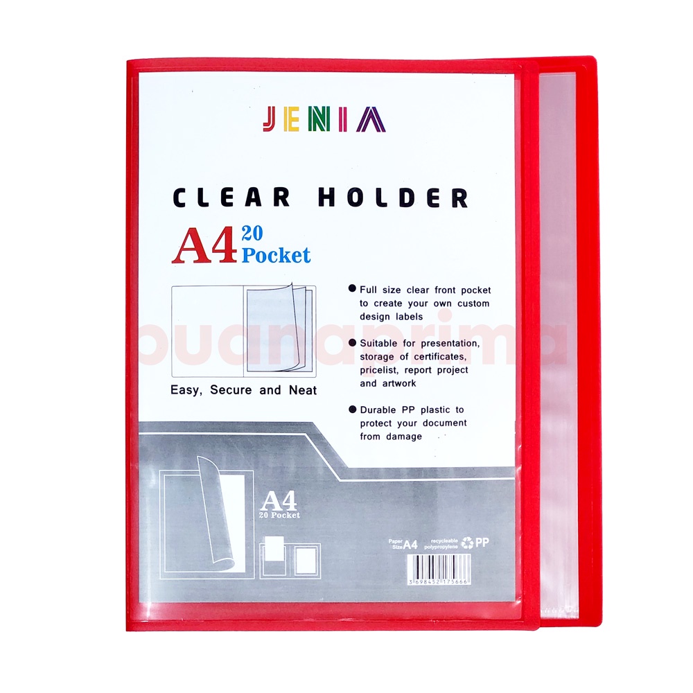 Jual Map Clear Holder A4 Jenia 20 Kantong Document Keeper Display Book ...