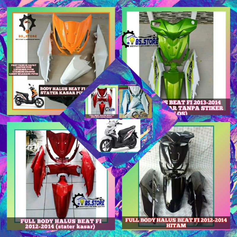 Jual COVER BODY SET FULL HALUS HONDA BEAT FI HITAM MAROON PUTIH 2012 ...