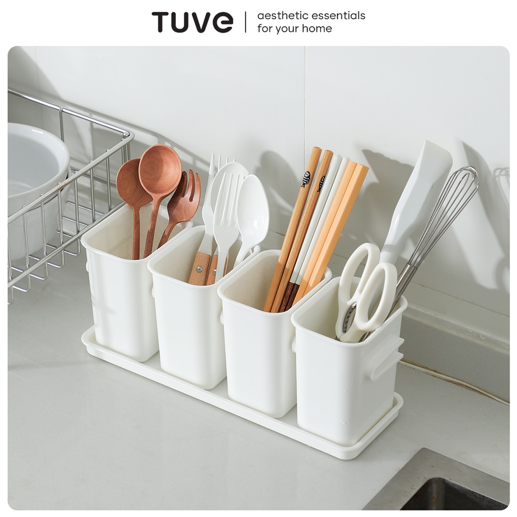 Jual TUVE HAYAMI Drain Tray 4 Cups Storage Rack Set | Shopee Indonesia
