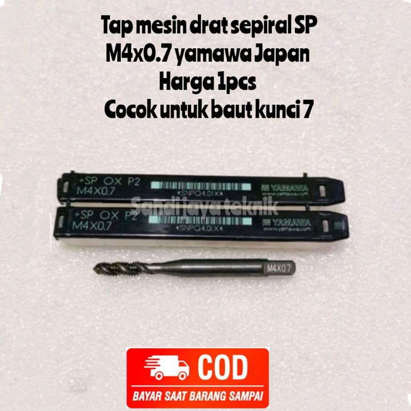 Jual tap mesin drat sepiral SP m4x0.7 yamawa Japan cocok untuk baut kunci 7, seken mulus ...