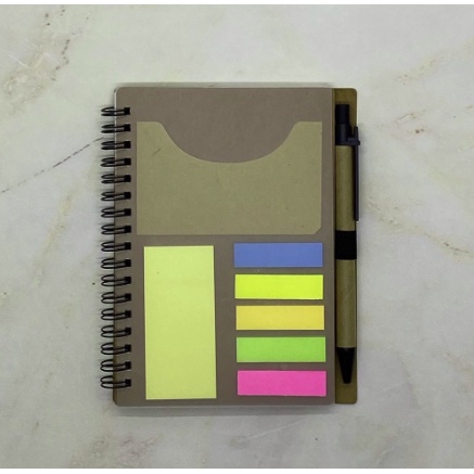 Jual Notebook Spiral Mini with Pen and Sticky Notes | Shopee Indonesia