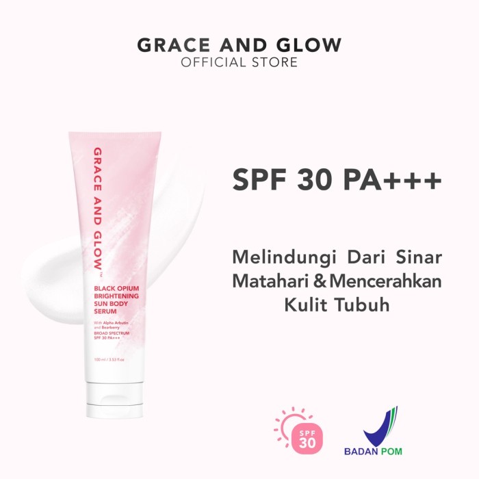 Jual GRACE AND GLOW BLACK OPIUM BRIGHTENING SUN BODY SERUM SPF 30 PA+++ | Shopee Indonesia