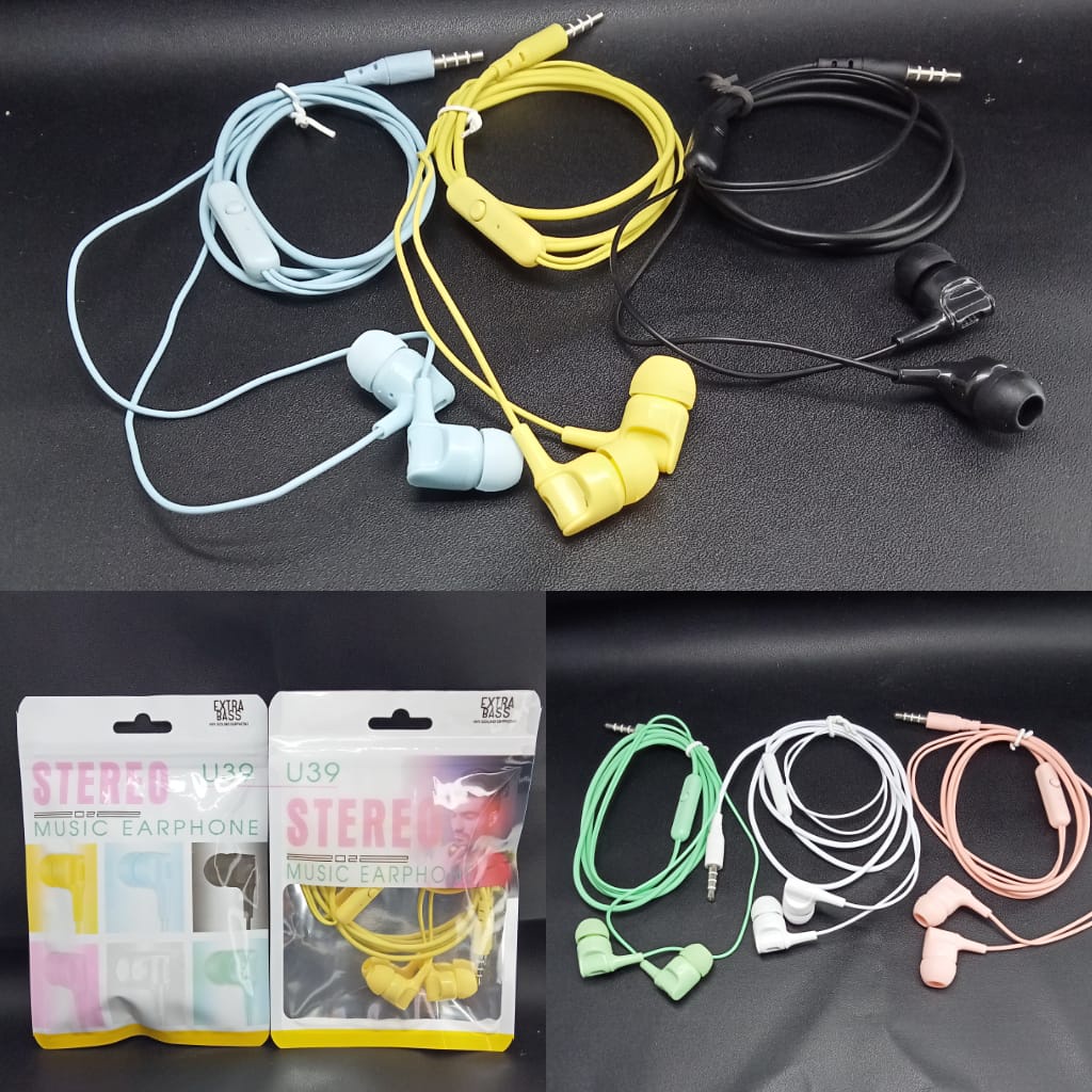 Jual Headset macaron U39 earphone handset handsfree handphone U39 ...