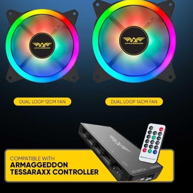 Jual Armaggeddon-Tessaraxx Dual Loop ARGB Fan | Support Aura Sync - 1 ...