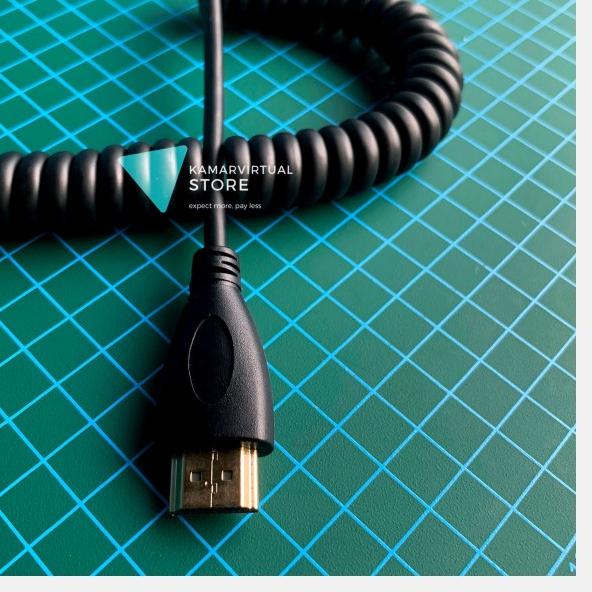 Jual Micro HDMI to HDMI Right Angled 90 L Degree Spring Spiral 50 / 1,5 ...
