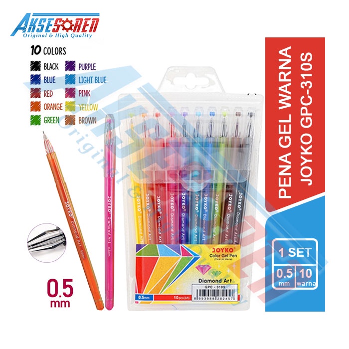 Jual Pulpen Warna Warni Joyko Diamond Art Gpc 310s 10 Warna Joyko Color Pen 05mm 1 Pak