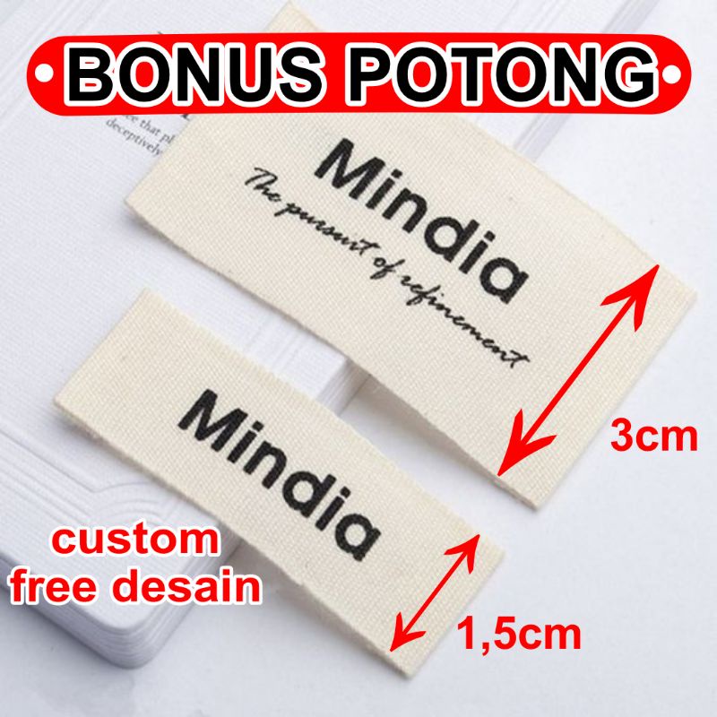 Jual [ 100pcs ] Label Hijab Label Baju Katun Label Woven Label Akrilik ...
