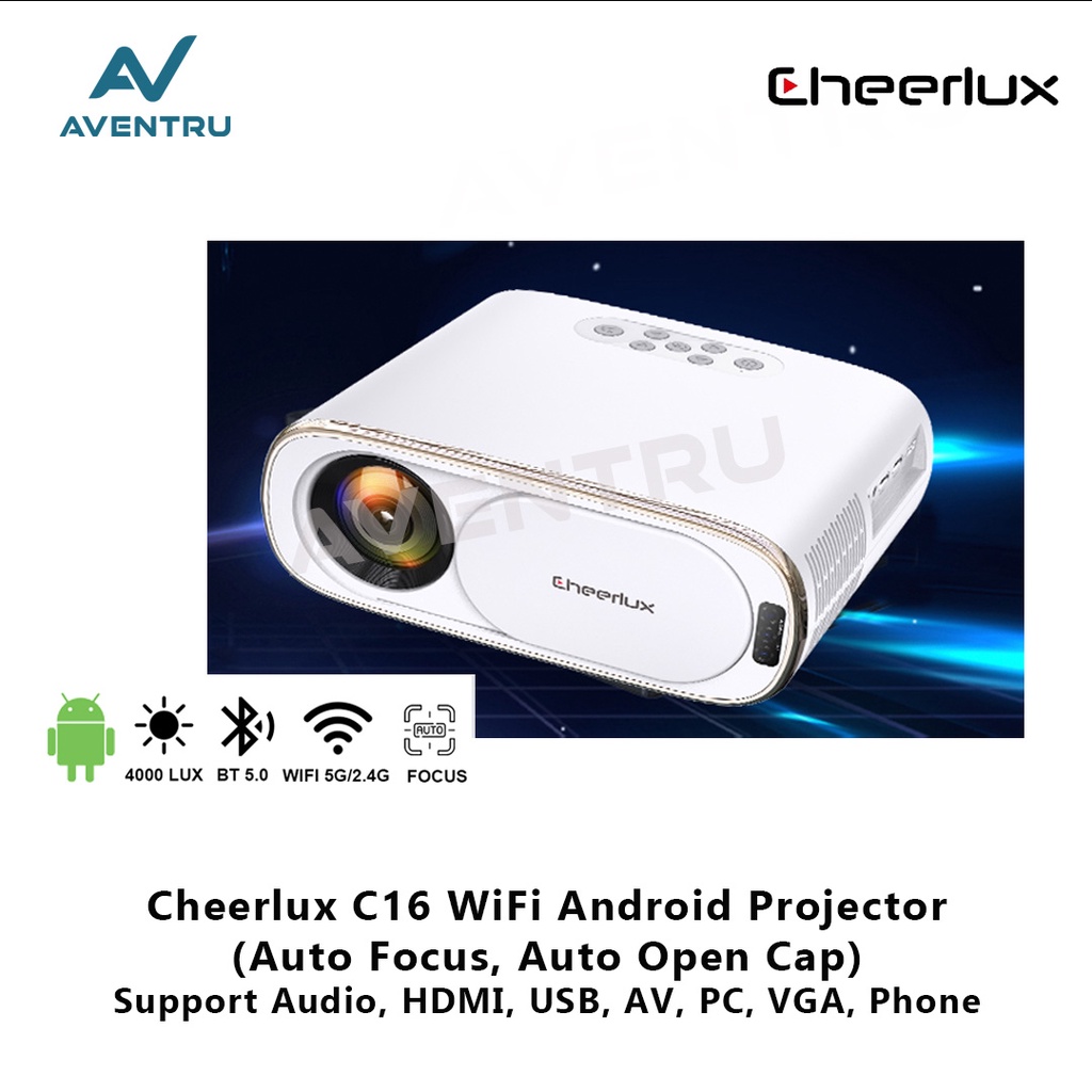 Jual Cheerlux C16 WiFi Android 4000 Lux Smart Projector Proyektor TV ...