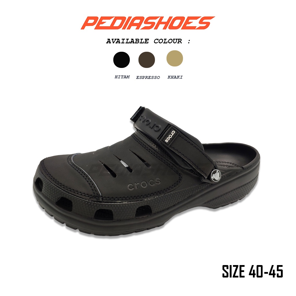 Jual Crocs Pria Yukon Leather Clog Crocs Original Sandal Pria Sandal ...