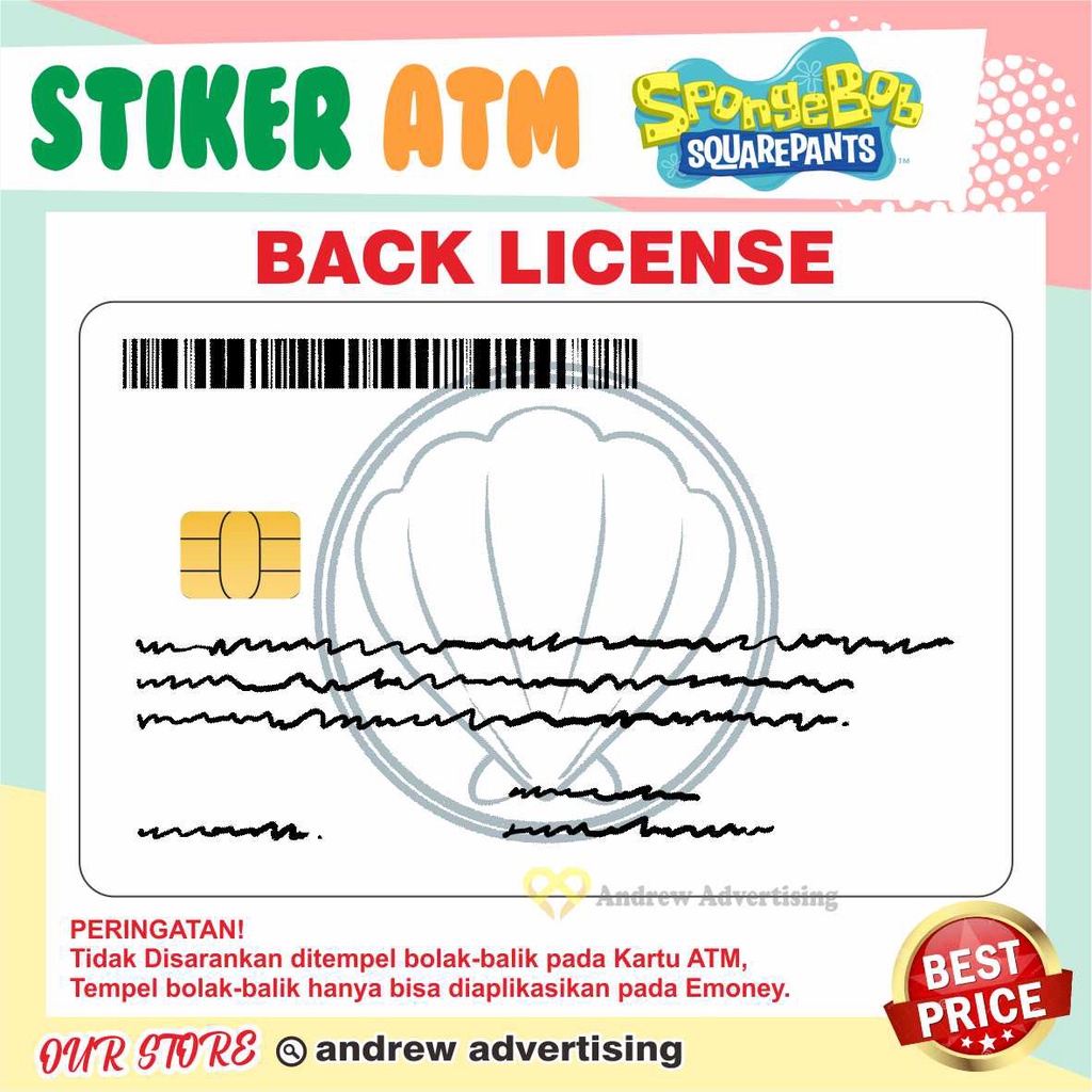 Jual STIKER ATM SPONGEBOB | GARSKIN / STIKER KARTU ATM / SKIN KARTU ATM ...