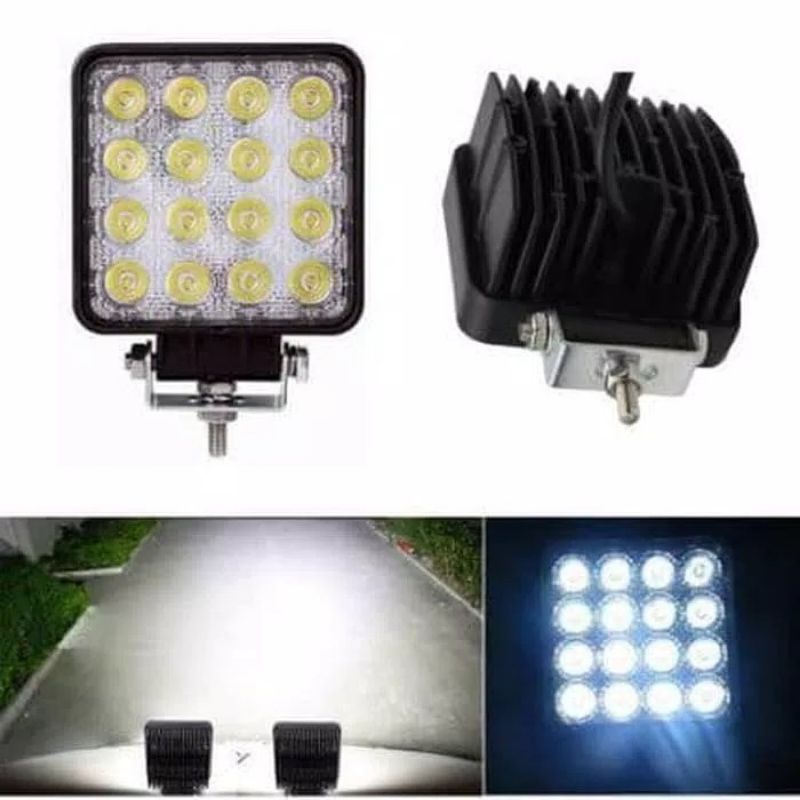 Jual Lampu Variasi Work Led Tembak Sorot 16 Mata 48 Watt 65 Mm 6,5 Cm ...