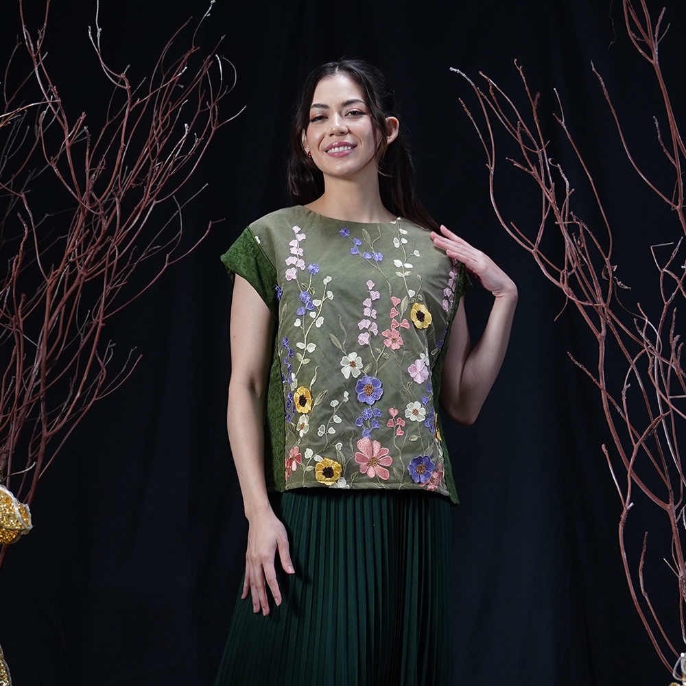 Jual NONA RARA - Gorgeous Carol Green T1894, Baju Batik Kasual Modern ...