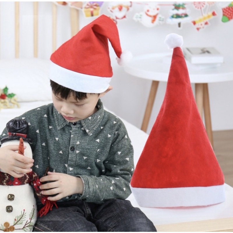 Jual Topi Natal Merry Christmas Topi Santa Claus motif Salju Glossy ...