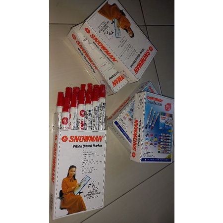Jual ☆Airensia07☆ SPIDOL SNOWMAN BOARDMAKER MERAH 1 BOX | Shopee Indonesia