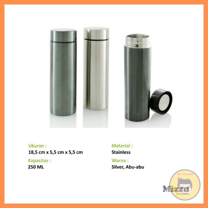 Jual Tumbler Botol Air Minum Stainless 250ml Sakura Deluxe Mizzu Chielo ...