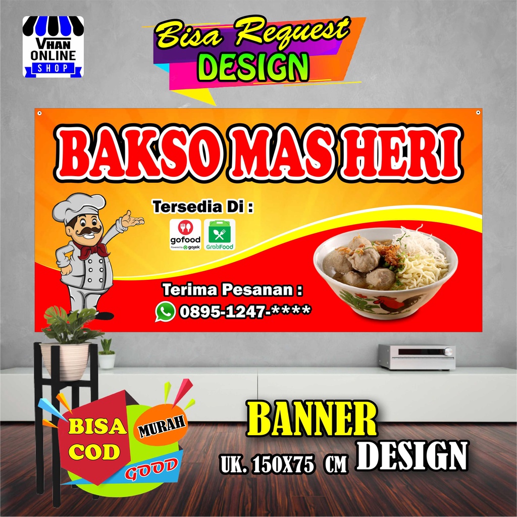 Jual Spanduk Banner Backdrop Bakso, Bakso Mie Ayam Bagus Keren Murah ...