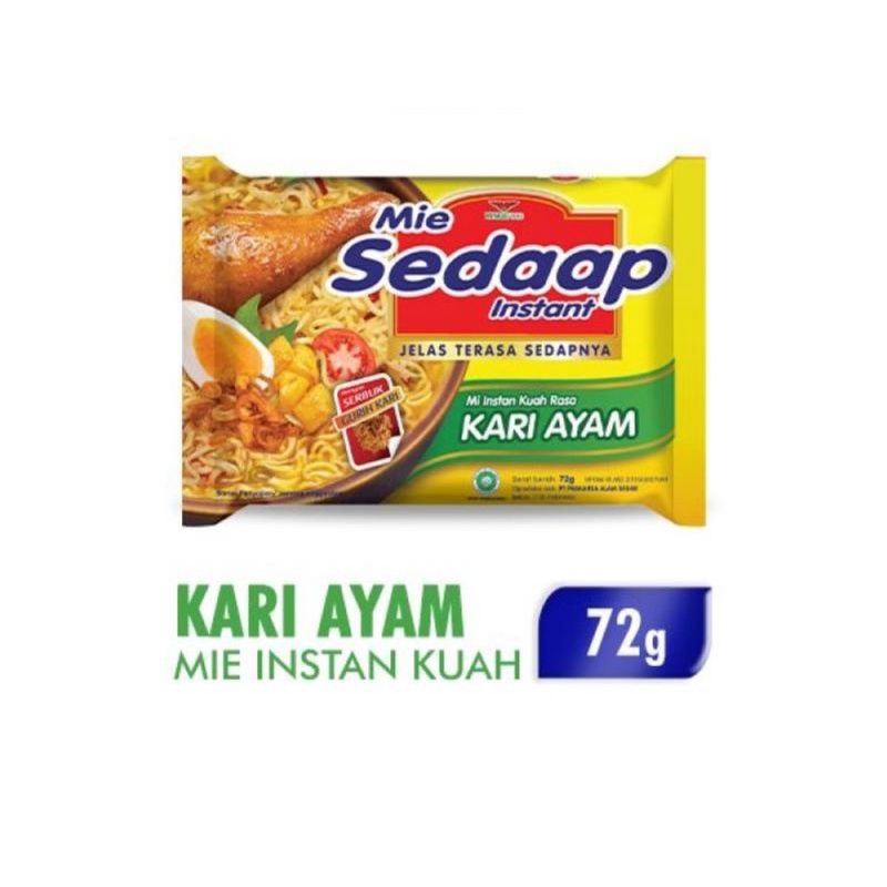 Jual MIE SEDAAP KARI AYAM.72 GRAM X 5 PCS | Shopee Indonesia