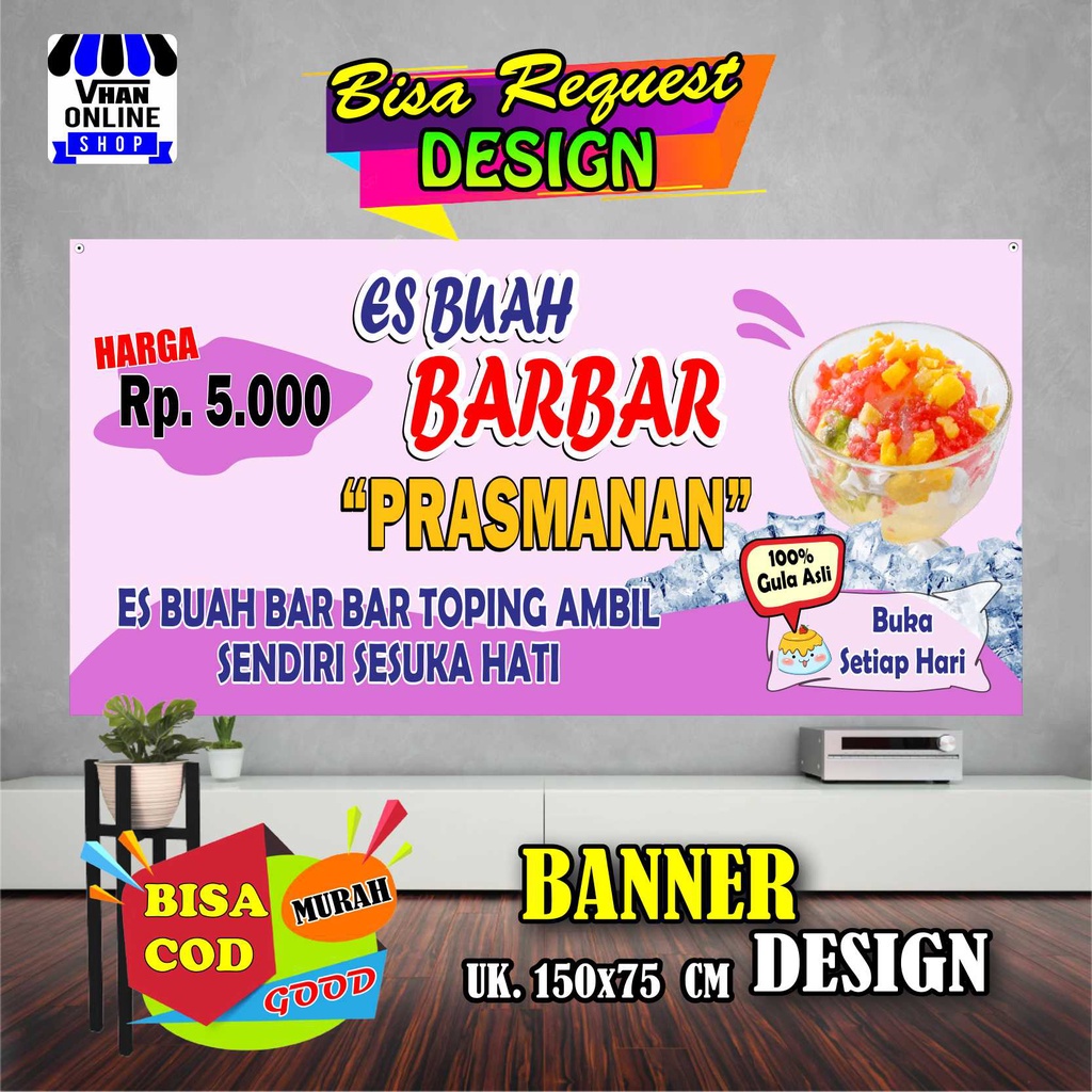 Jual Spanduk Banner Backdrop Jualan Es Buah Bar Bar Prasmanan Viral ...