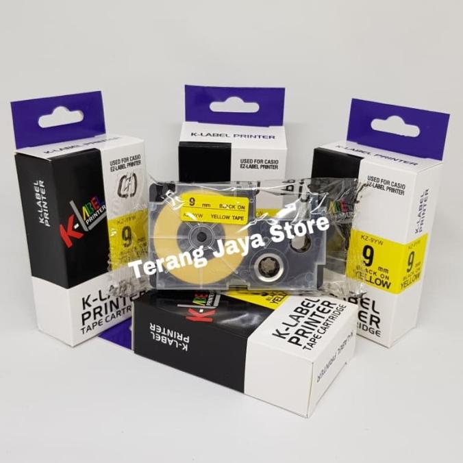 Jual K-Label Printer Tape Catridge for Casio 9mm KZ-9YW Label for Casio 9mm | Shopee Indonesia