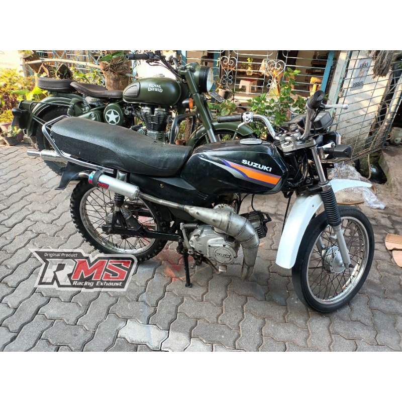 Jual knalpot motor udang trail 2 tak a100 plat anti karat | Shopee ...