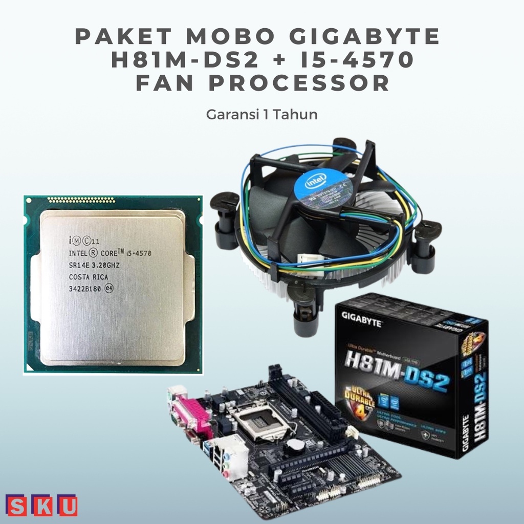 Jual PAKET MOBO MOTHERBOARD GIGABYTE H81 INTEL i5 4570 / 4590 + FAN PROCESSOR | Shopee Indonesia