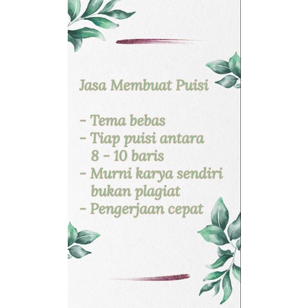 Jual Jasa Membuat Puisi dan Pantun / Jual Puisi Pantun | Shopee Indonesia