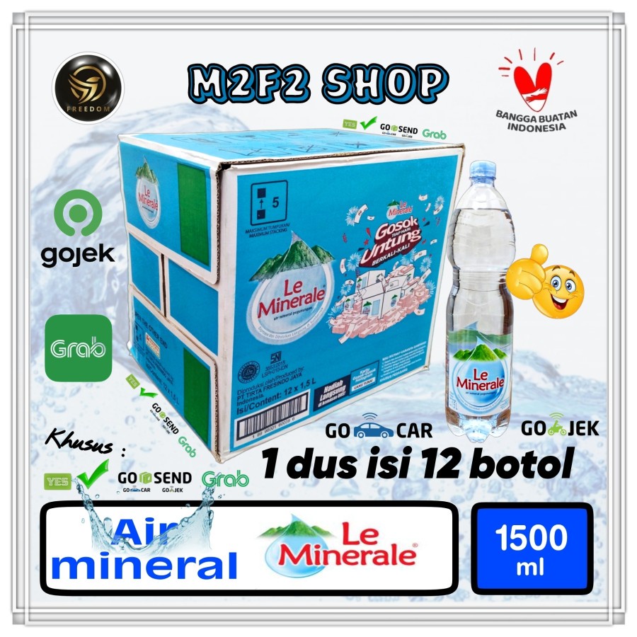 Jual Air Mineral Le Minerale Botol Besar Plastik Pet - 1500 ml Kemasan Karton (Khusus Bluebird ...