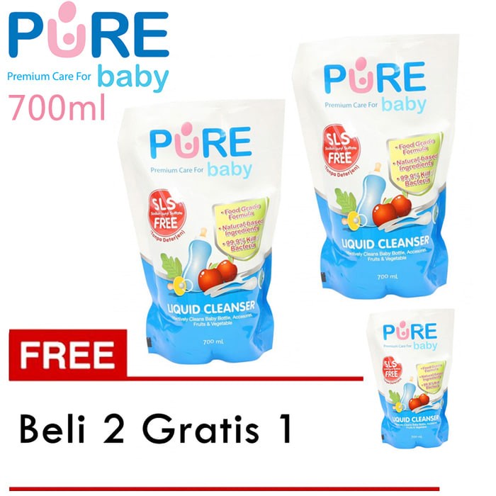 Jual [isi 3] Pure Baby Liquid Cleanser BELI 2 GRATIS 1 @ 700ml 700 ml ...