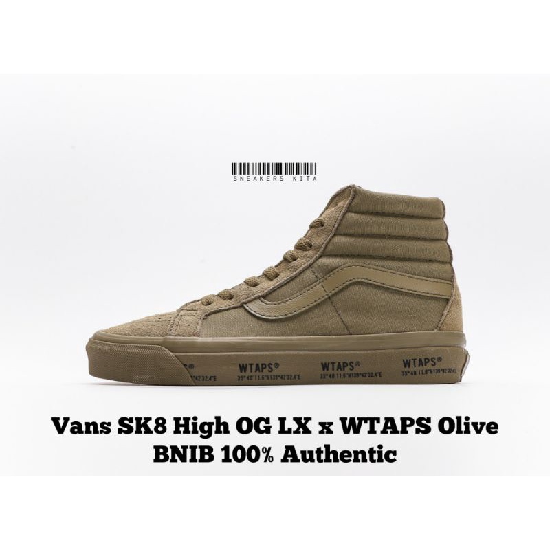 Jual Sepatu Vans Sk8 Vault Hi OG LX x WTAPS Olive / Vans x WTAPS BNIB ...