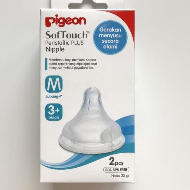 Jual Pigeon Peristaltic Plus Nipple M isi 2 pcs Wide Neck | Shopee Indonesia