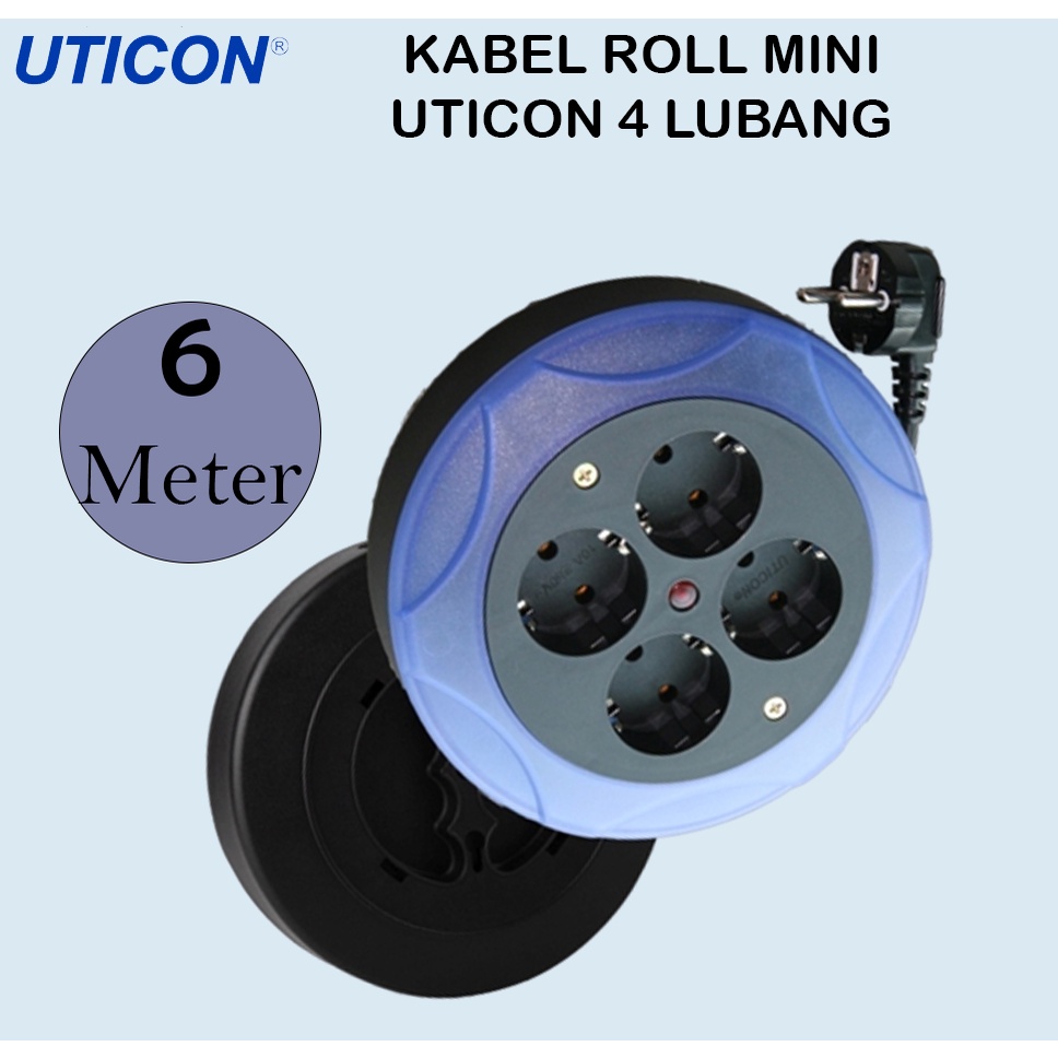 Jual Uticon Mcr-2806 Cable Roll Mini Stop Kontak 4 Lubang Kabel 6 Meter ...
