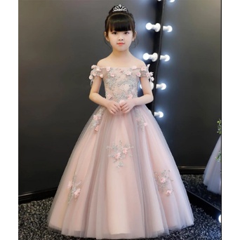 Jual Gaun anak - Gaun Floral Tulle Bola Gaun Gadis Kontes Panjang Bunga ...
