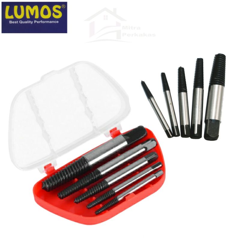 Jual Lumos Tap Balik Set 5pcs Screw Remover Extractor Baut Patah ...