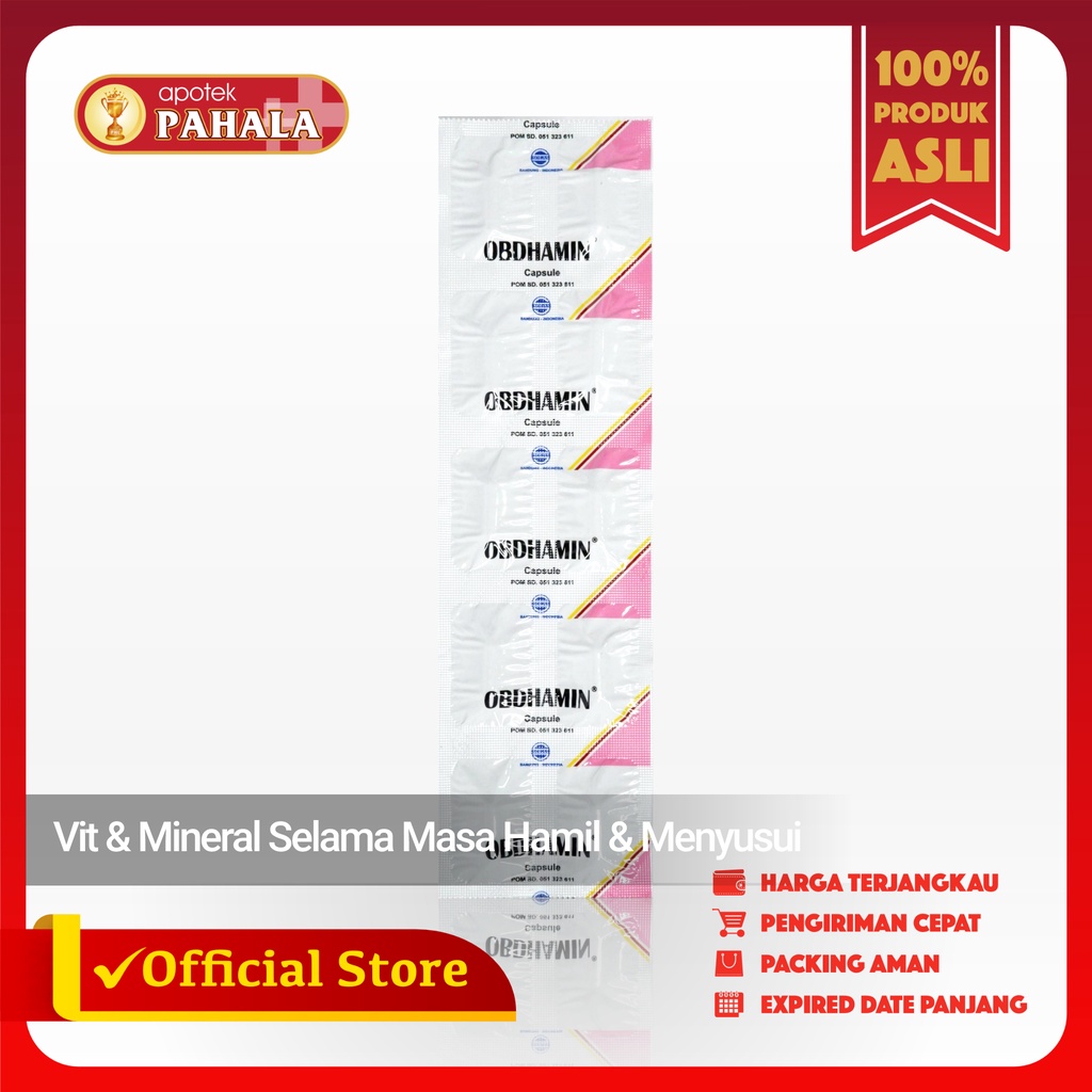 Jual Obdhamin 1 Strip Isi 10 Kapsul | Vitamin Ibu Hamil Dan Menyusui ...