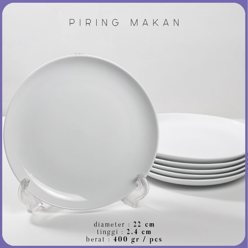Jual Piring ceper keramik 22cm polos(1Pcs)Blanc By Indokeramik-PN22OGN ...