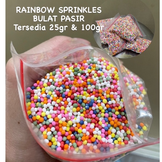 Jual Sprinkles Warna-Warni / Hiasan Kue Butir Pasir Warna / Rainbow ...