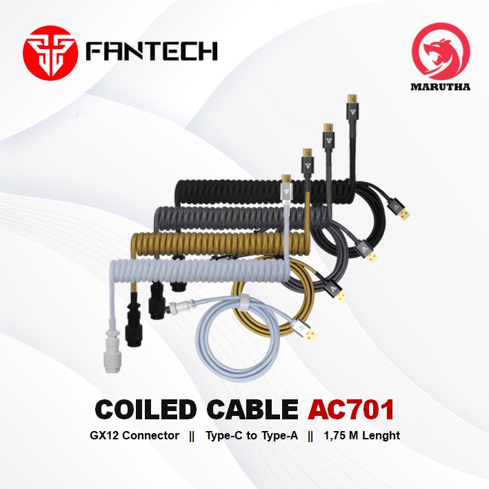 Jual Fantech Coiled Cable Type C Aviator AC701 Kabel Keyboard ...