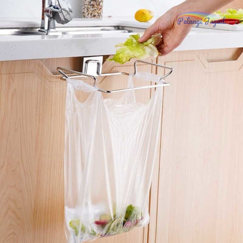 Jual Rak Stainless Steel Tempat Gantung Plastik Kresek Sampah Dapur ...