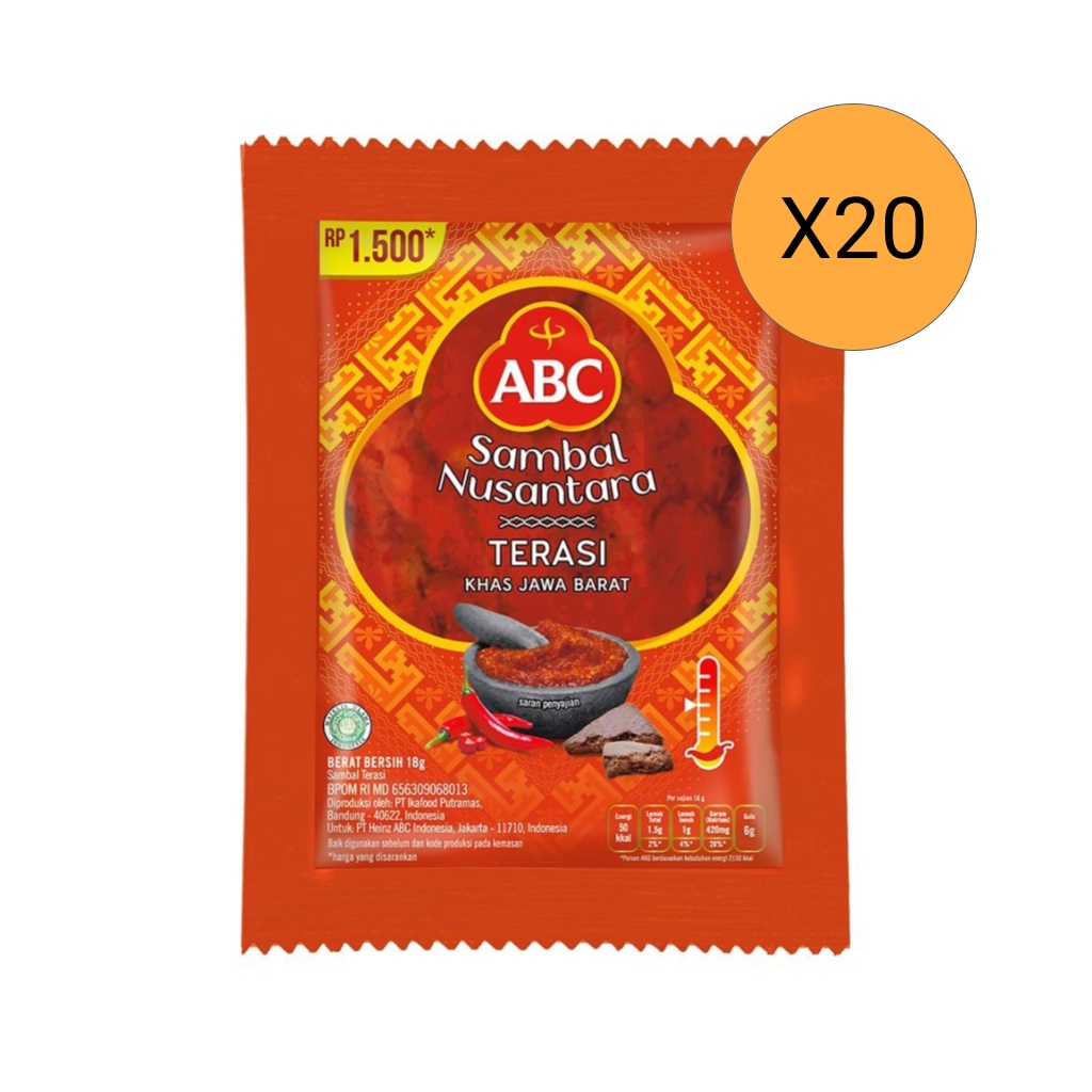 Jual ABC Sambal Nusantara Terasi 20 x 18 g | Shopee Indonesia
