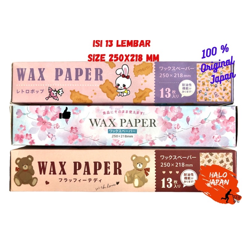 Jual wax paper motif original Japan isi 13 lembar size 25x21.8 cm ...
