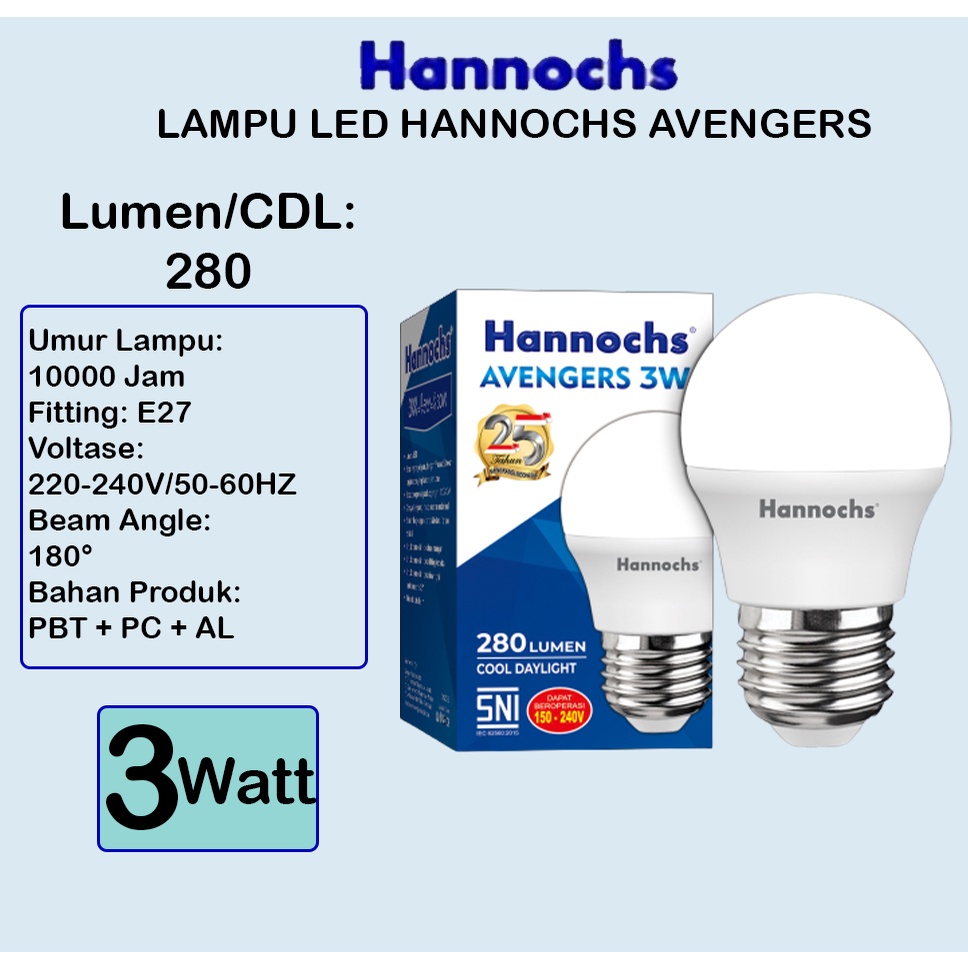 Jual Hannochs Avengers Lamp Lampu Rumah Kamar Tidur LED Bohlam Bulb 3W ...