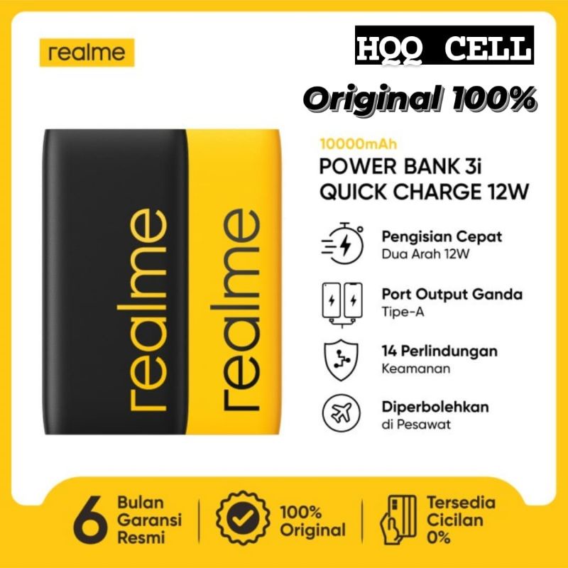Jual Realme Powerbank 3i 10000mAh[12W QC,Dual Output,Multi Device ...
