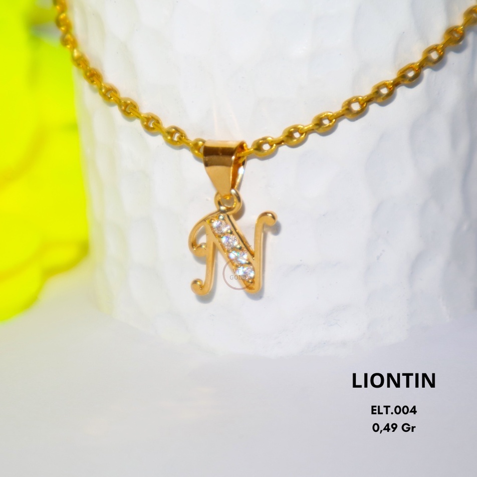 Jual Liontin Emas Wanita Kadar 8K (Liontin Inisial N Mini) | Shopee ...