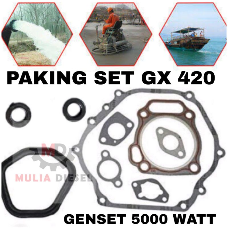 Jual Paking Pak Top Set Gasket Mesin Penggerak Generator Genset GX420 GX 420 13 15 HP 5000 6000 ...