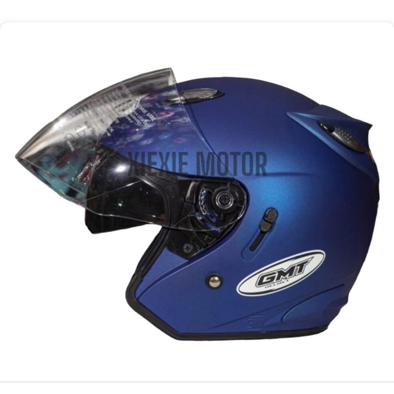 Jual HELM SEPEDA MOTOR HALF FACE GMT DOUBLE VISOR HELM SNI HELM ...
